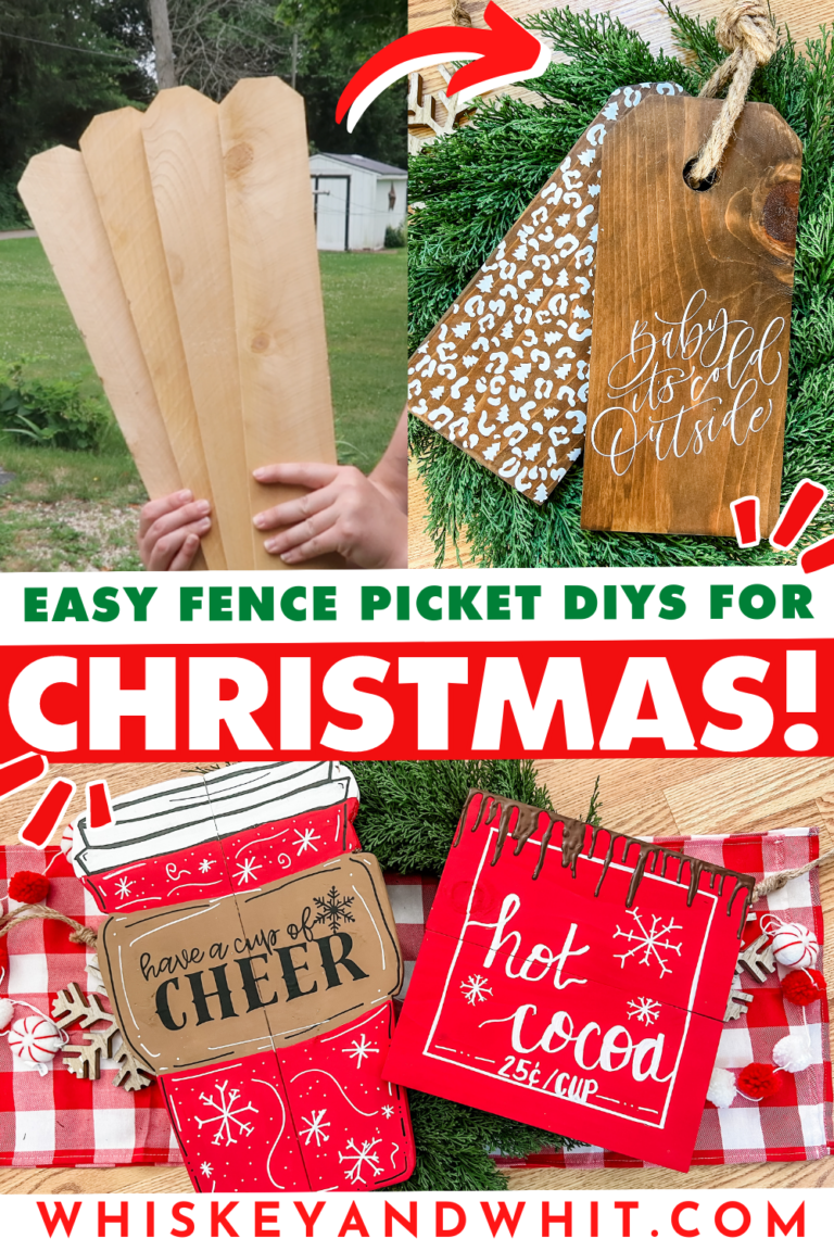 Christmas Wood DIY Projects using CHEAP Fence Pickets! - Whiskey & Whit