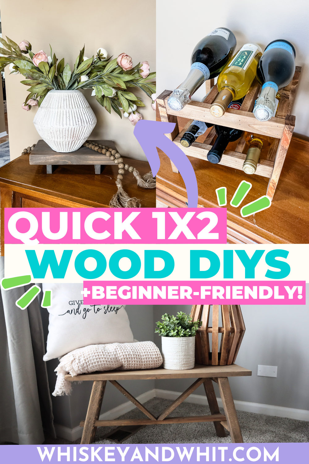 Easy Wood DIY Projects with Inexpensive 1x2 Lumber - Whiskey & Whit